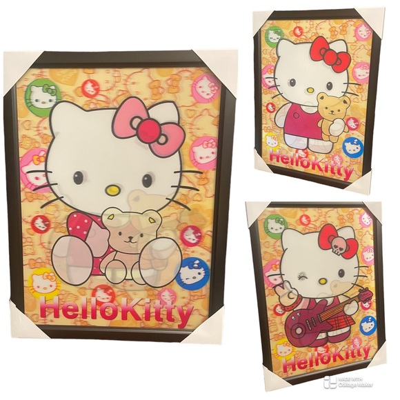 Art | New Hello Kitty Framed 3d Lenticular Poster Picture | Poshmark